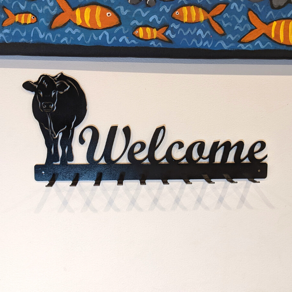 Welcome Hook Sign - Cow – Custom Steel Appeal
