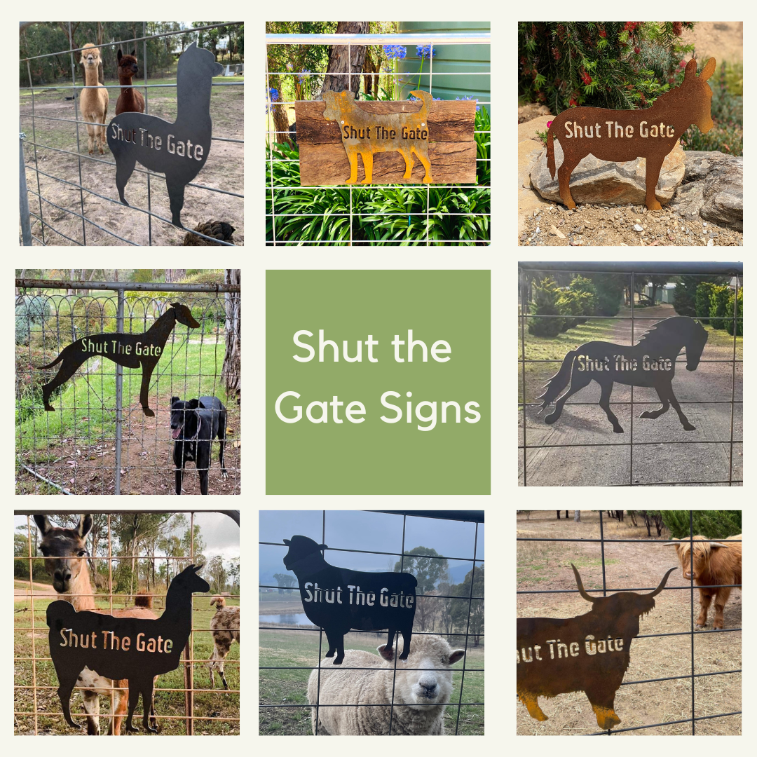 Shut the Gate Signs | Afterpay Available | Custom Steel Appeal