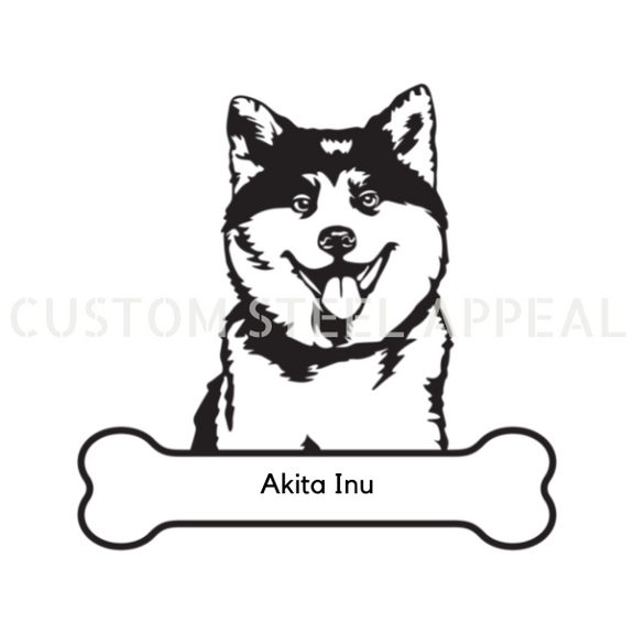 Akita Inu Dog Portrait Signs – Custom Steel Appeal