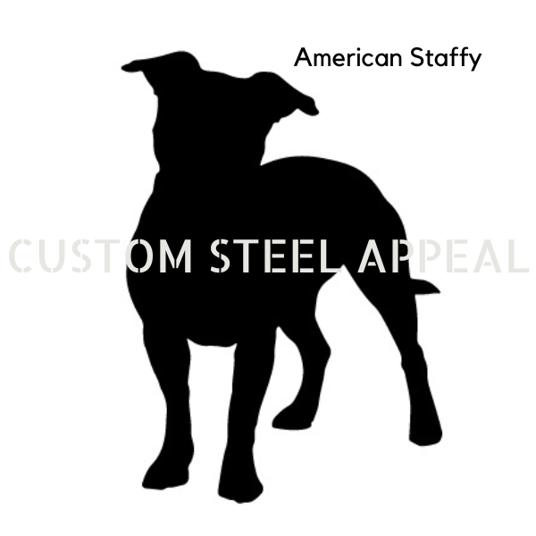 Custom Made American Staffy Dog Pet Memorial | Custom Steel Appeal