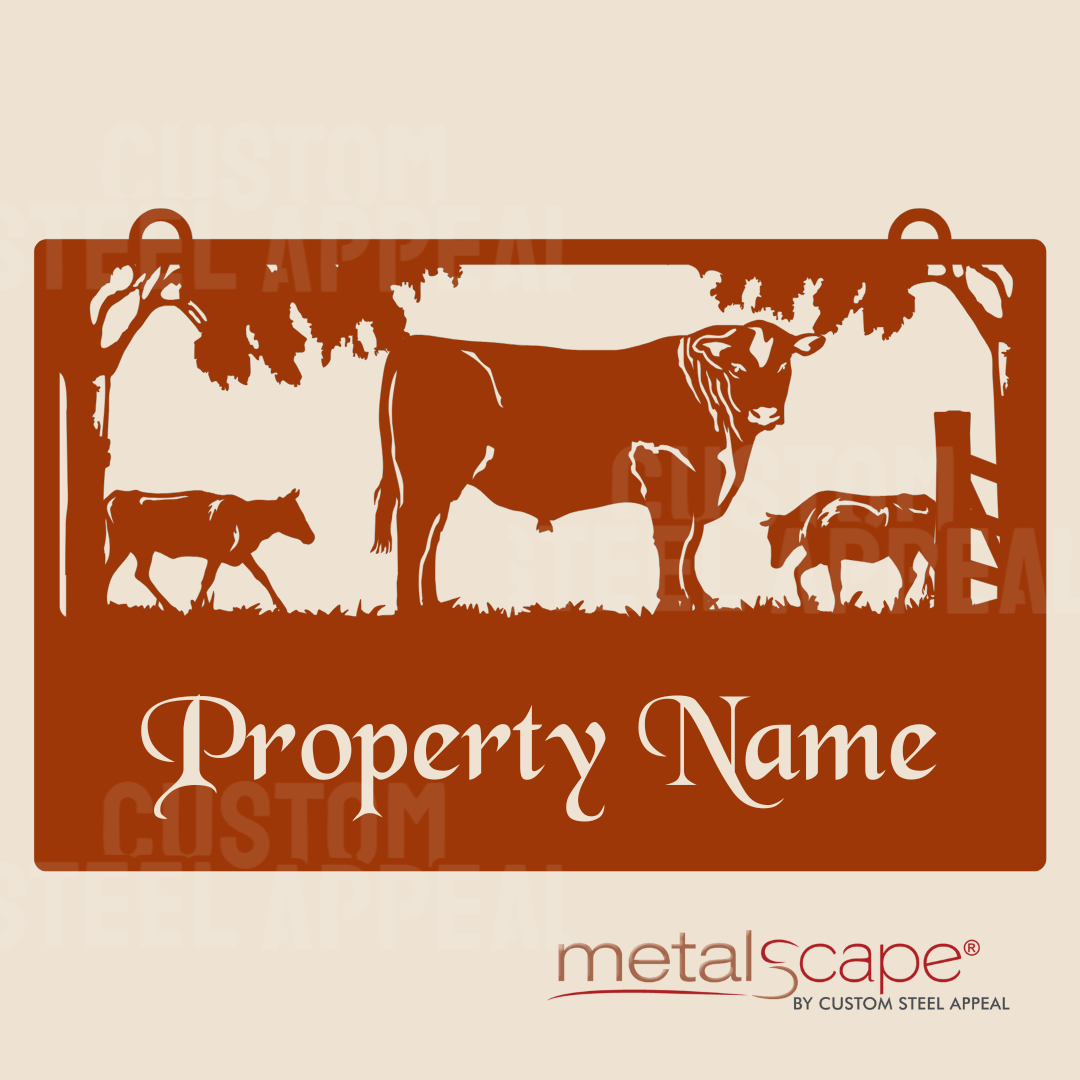 Angus Bull & Steers - Farm Property Sign – Custom Steel Appeal