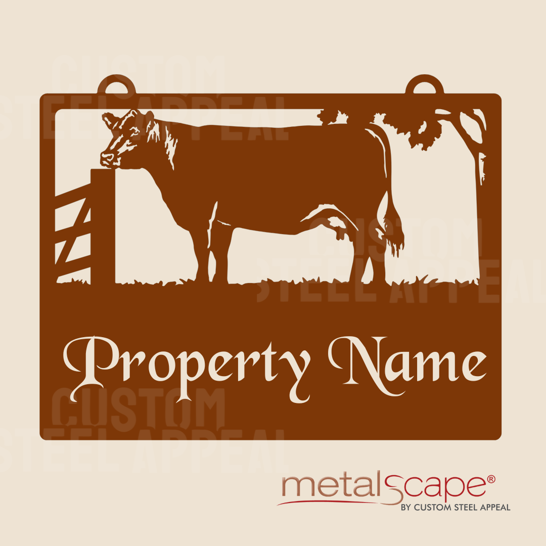 Angus Cow - Farm Property Sign – Custom Steel Appeal