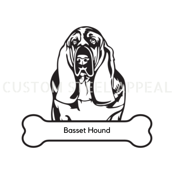Basset Hound Dog Portrait Signs – Custom Steel Appeal