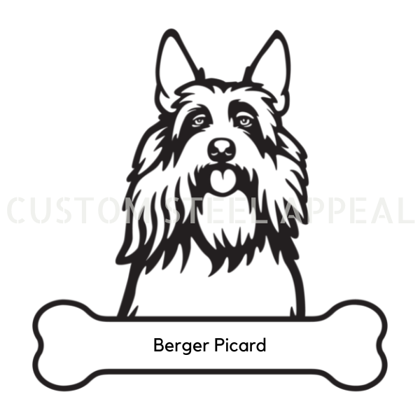 Berger Picard Dog Portrait Signs – Custom Steel Appeal