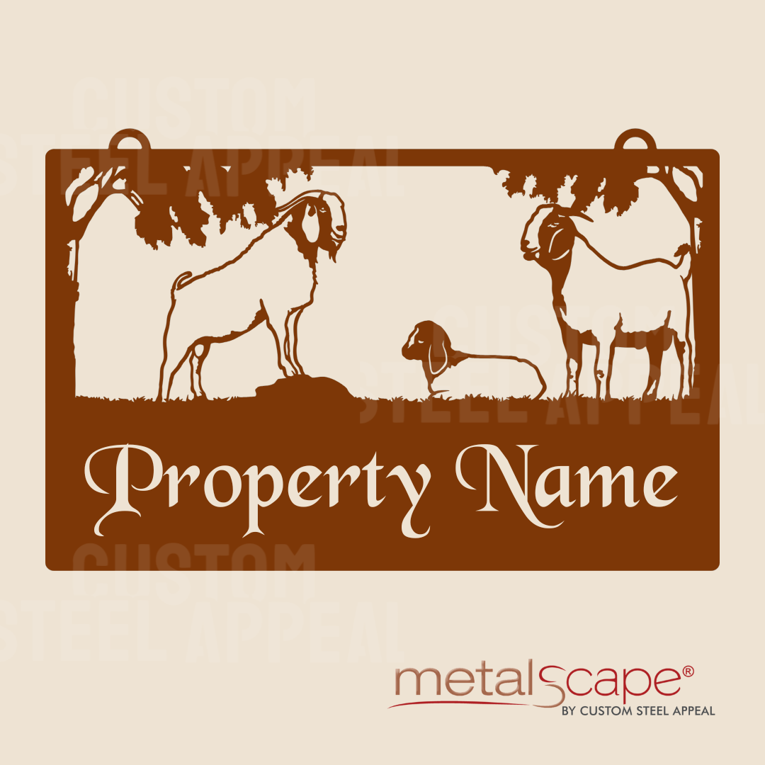 Boer Goats x3 - Farm Property Sign – Custom Steel Appeal