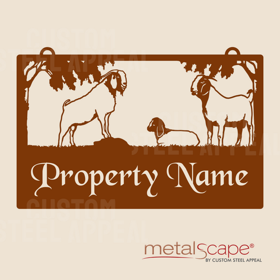 Boer Goats x3 - Farm Property Sign – Custom Steel Appeal