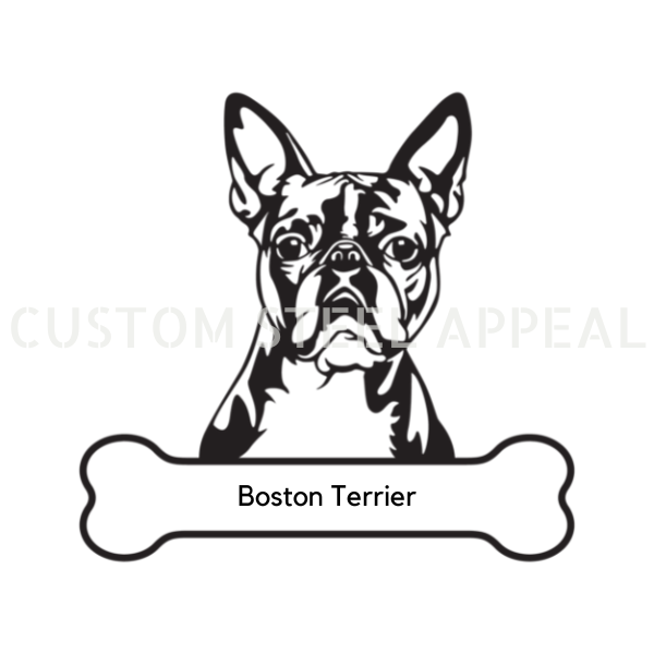 Boston Terrier Dog Portrait Signs – Custom Steel Appeal