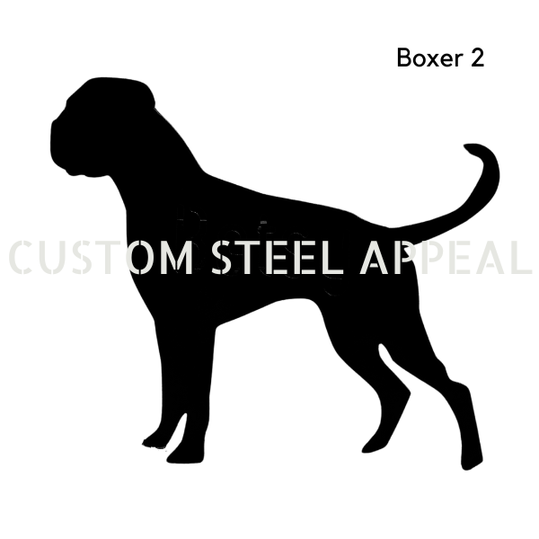 Boxer with Natural Tail Shut the Gate Dog Sign | Custom Steel Appeal