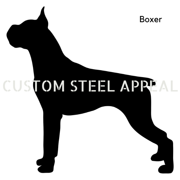 Boxer Shut the Gate Dog Sign | Custom Steel Appeal