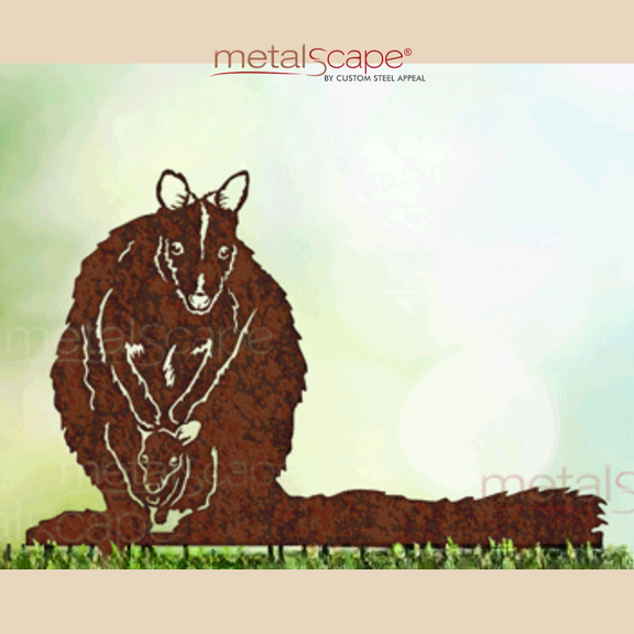 Brush-tailed Rock Wallaby - Female with Joey – Custom Steel Appeal