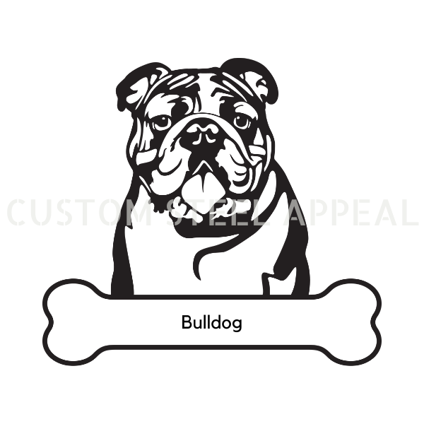 Bulldog Dog Portrait Signs – Custom Steel Appeal
