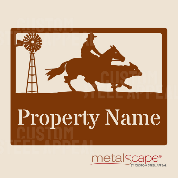Campdrafting and Windmill - Farm Property Sign – Custom Steel Appeal