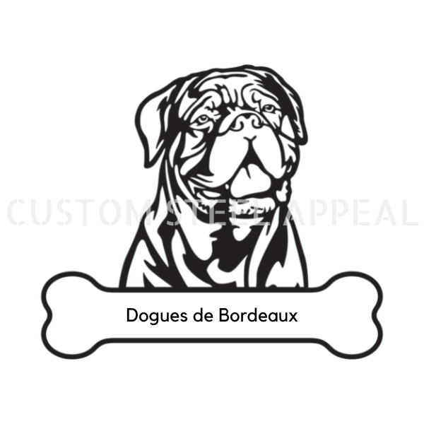 Dogues de Bordeaux Dog Portrait Signs – Custom Steel Appeal