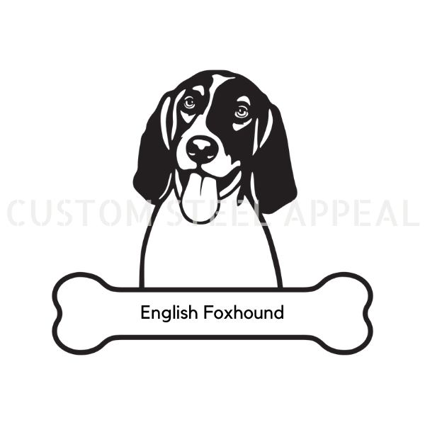 English Foxhound Dog Portrait Signs – Custom Steel Appeal