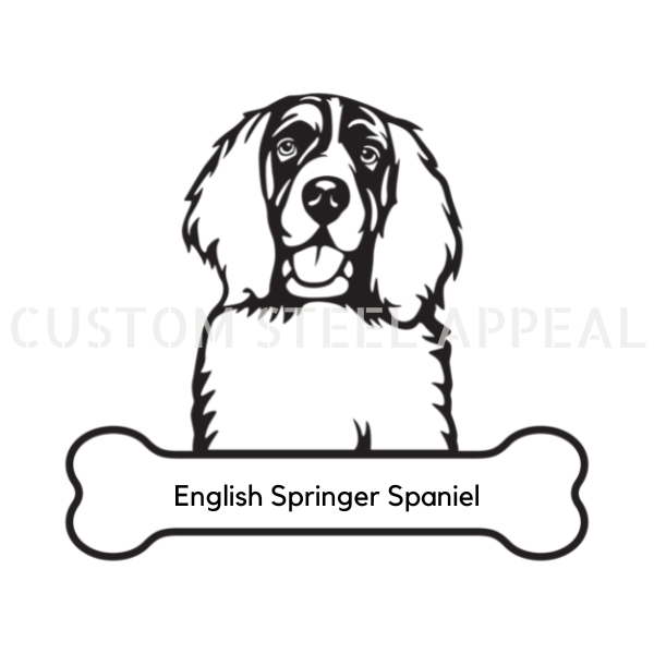 English Springer Spaniel Dog Portrait Signs – Custom Steel Appeal