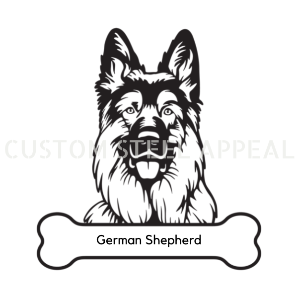 German Shepherd Dog Portrait Signs – Custom Steel Appeal