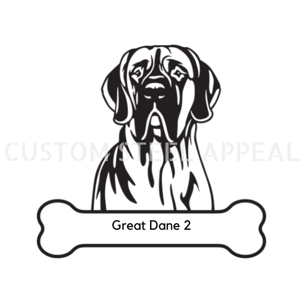 Great Dane (Natural Ears) Dog Portrait Signs – Custom Steel Appeal