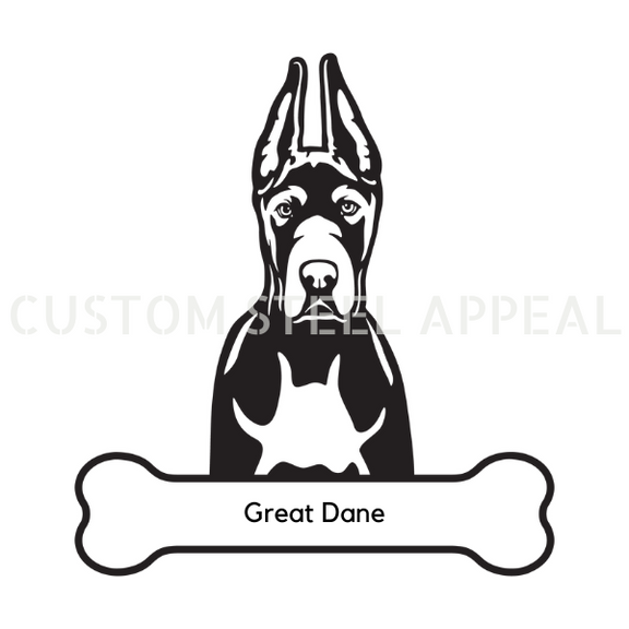 Great Dane Dog Portrait Signs – Custom Steel Appeal