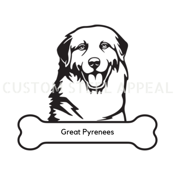 Great Pyrenees Dog Portrait Signs – Custom Steel Appeal