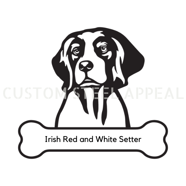 Irish Red and White Setter Dog Portrait Signs – Custom Steel Appeal