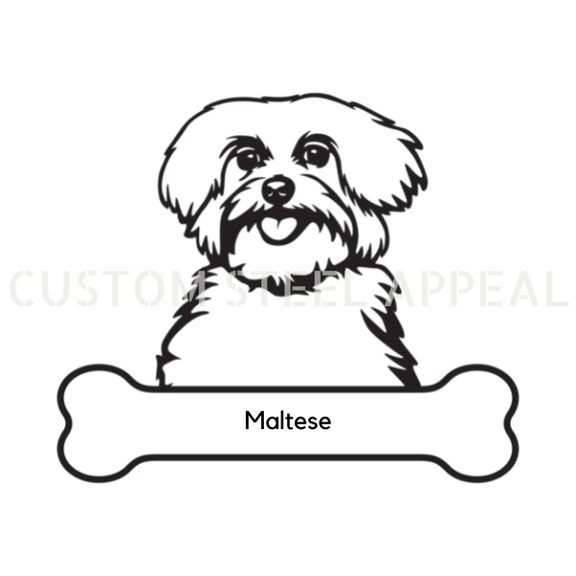 Maltese Dog Portrait Signs – Custom Steel Appeal