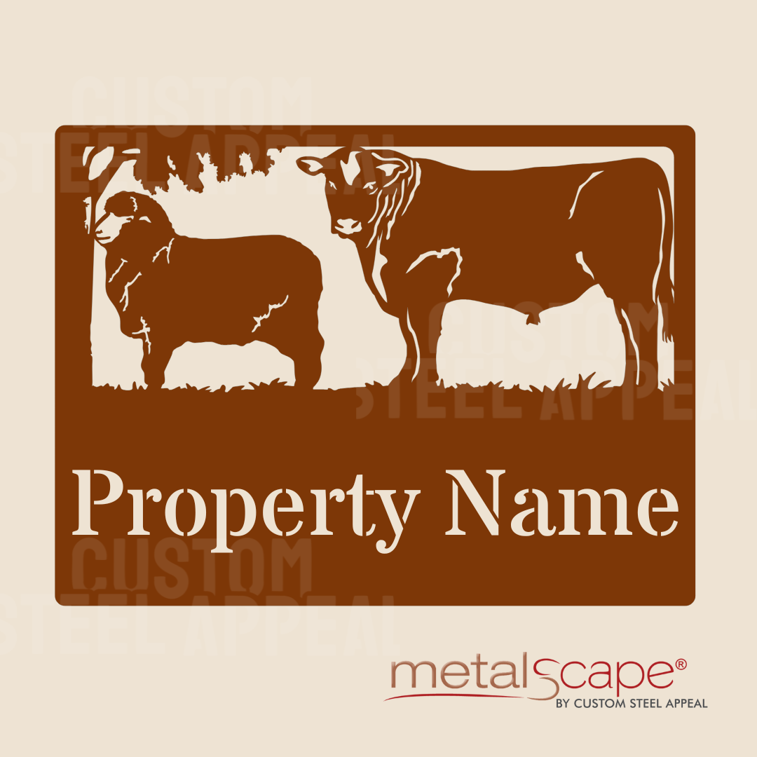 Merino Ewe & Angus Bull - Farm Property Sign – Custom Steel Appeal