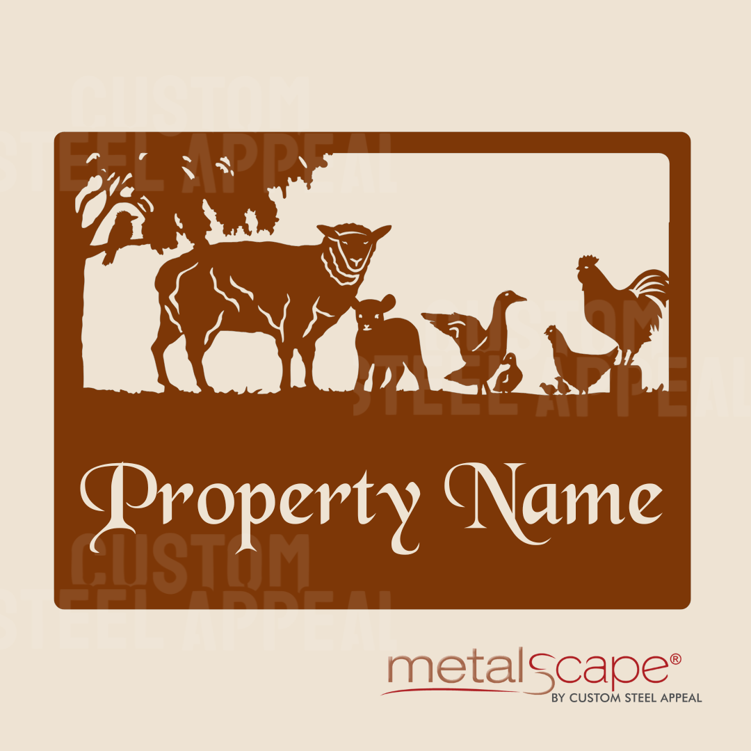 Mixed Farm Animals - Farm Property Sign – Custom Steel Appeal