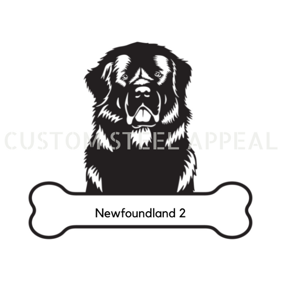 Newfoundland 2 Dog Portrait Signs – Custom Steel Appeal