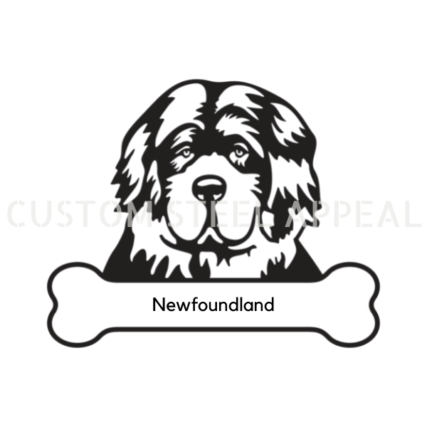 Newfoundland Dog Portrait Signs – Custom Steel Appeal