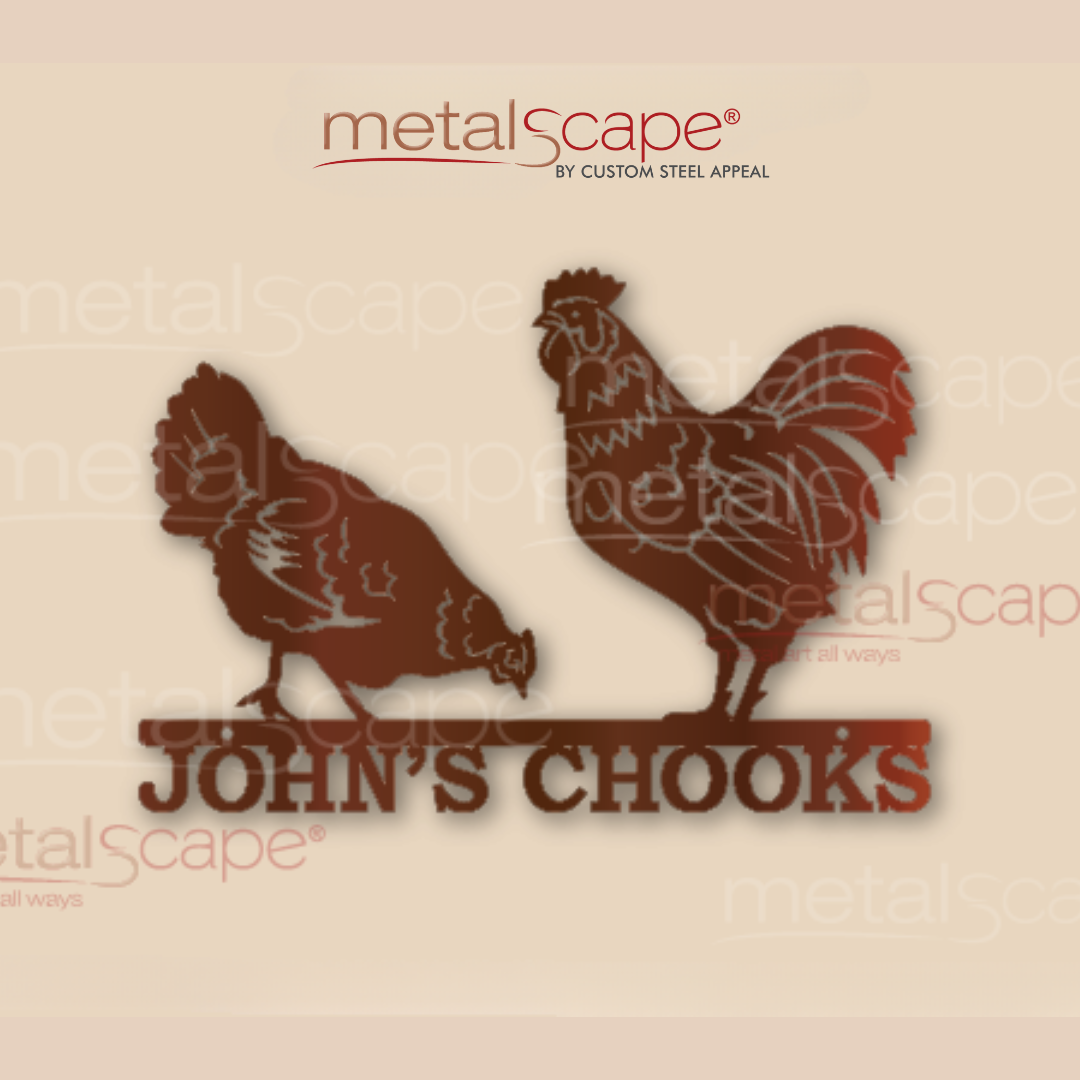 Pecking Hen and Rooster - Custom Chicken Sign – Custom Steel Appeal