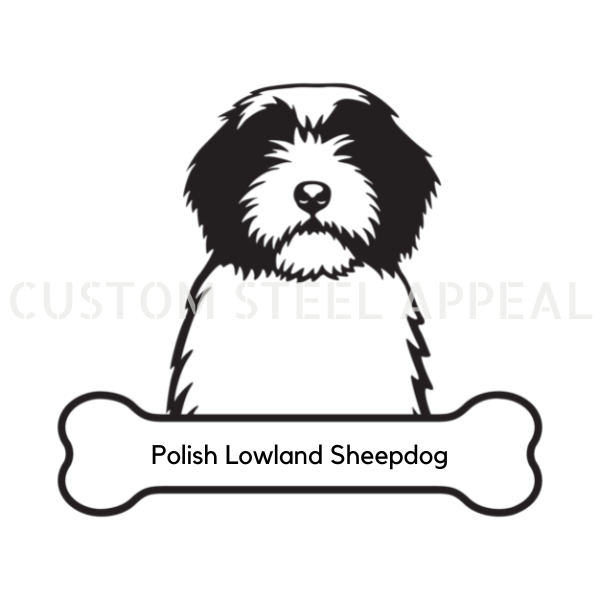 Polish Lowland Sheepdog Dog Portrait Signs – Custom Steel Appeal