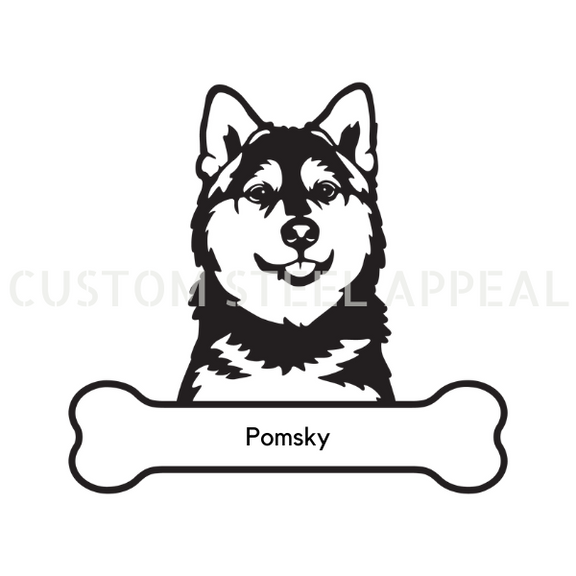 Pomsky Dog Portrait Signs – Custom Steel Appeal