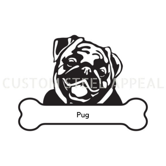 Pug Dog Portrait Signs – Custom Steel Appeal