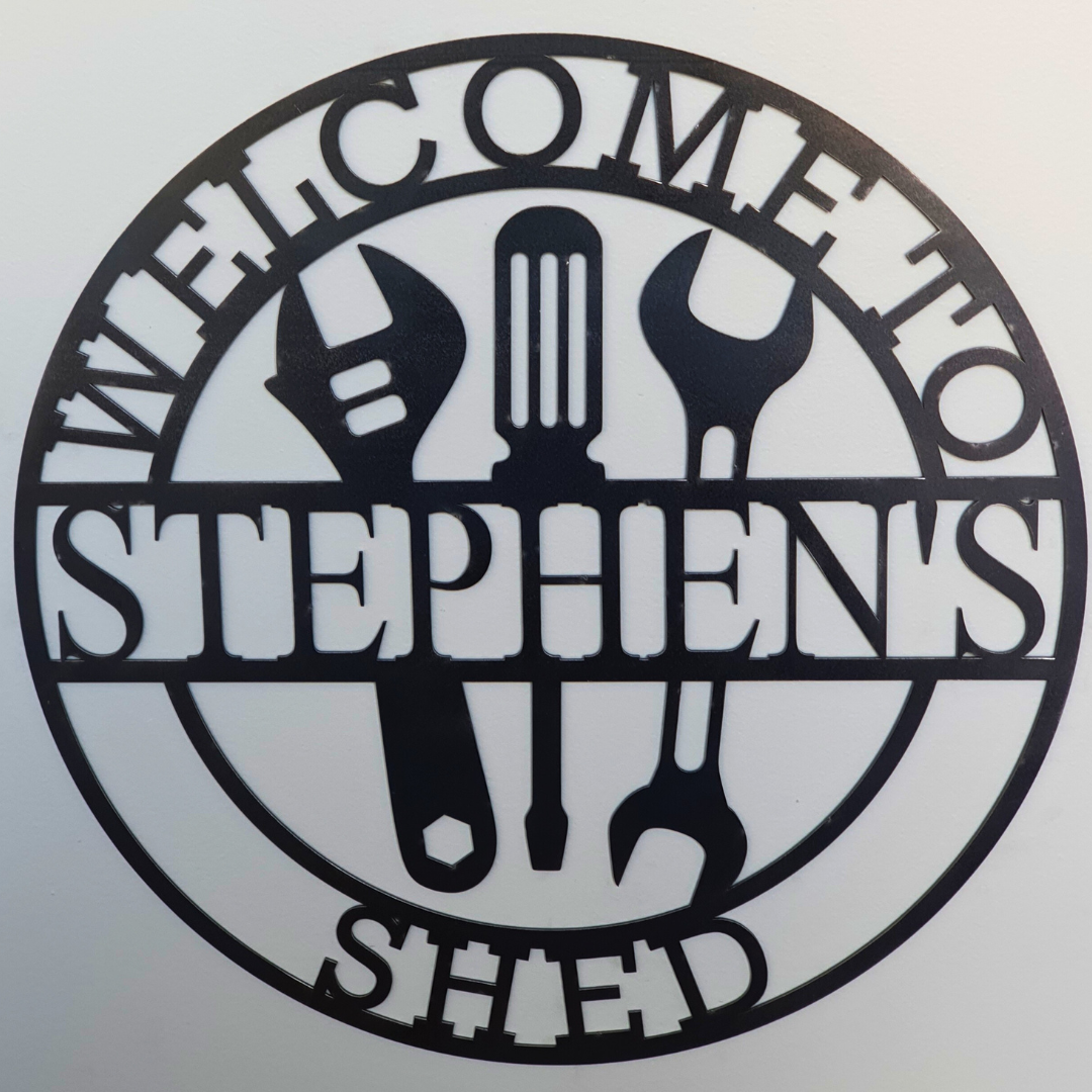 Round Tools Shed Sign – Custom Steel Appeal
