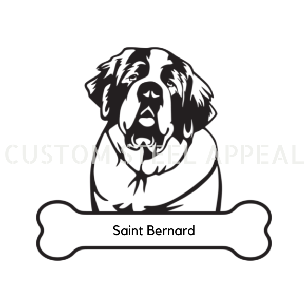 Saint Bernard Dog Portrait Signs – Custom Steel Appeal