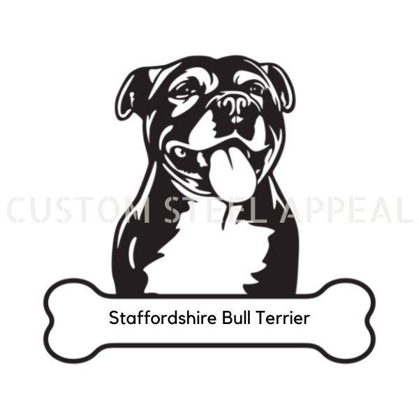 Staffordshire Bull Terrier Dog Portrait Signs – Custom Steel Appeal