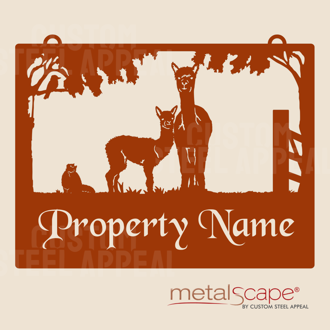 Two Alpacas - Farm Property Sign – Custom Steel Appeal