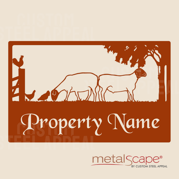 Two Black Faced Dorper Sheep - Farm Property Sign – Custom Steel Appeal
