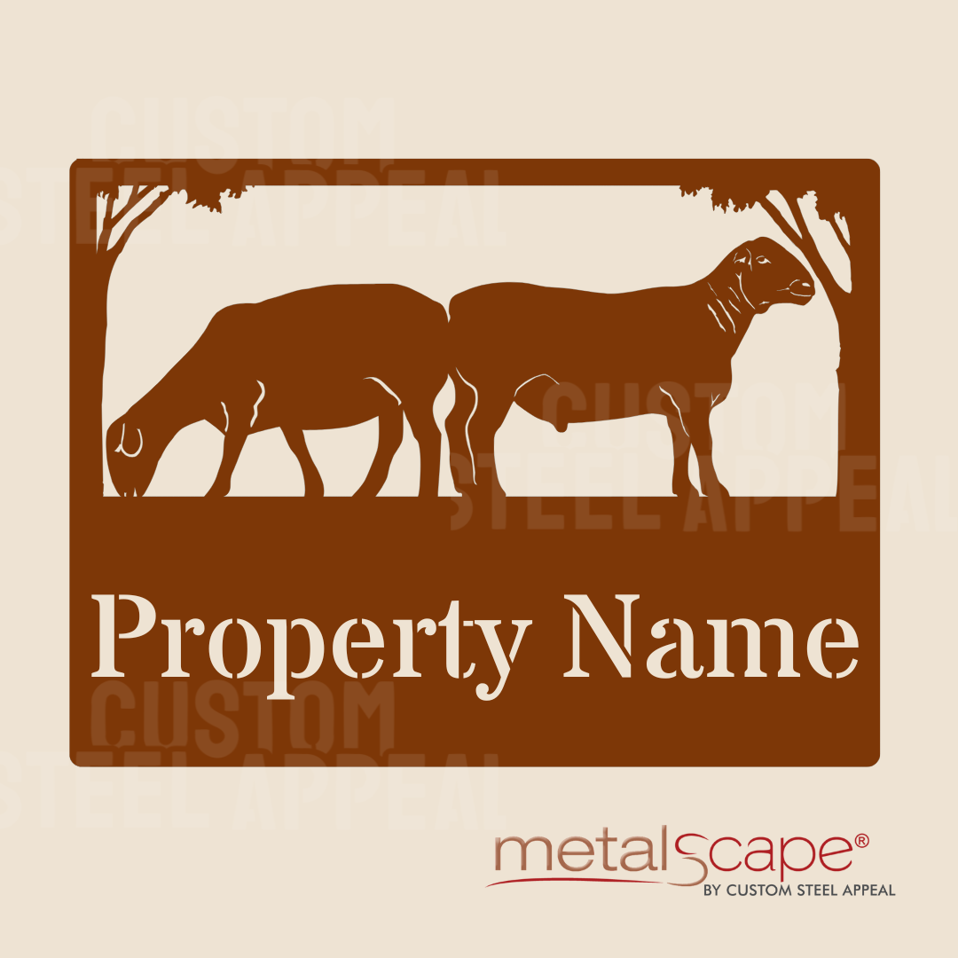Two Dorper Sheep - Farm Property Sign – Custom Steel Appeal
