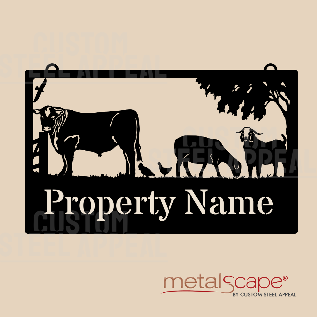 Angus Cow, Sheep & Goat - Farm Property Sign – Custom Steel Appeal