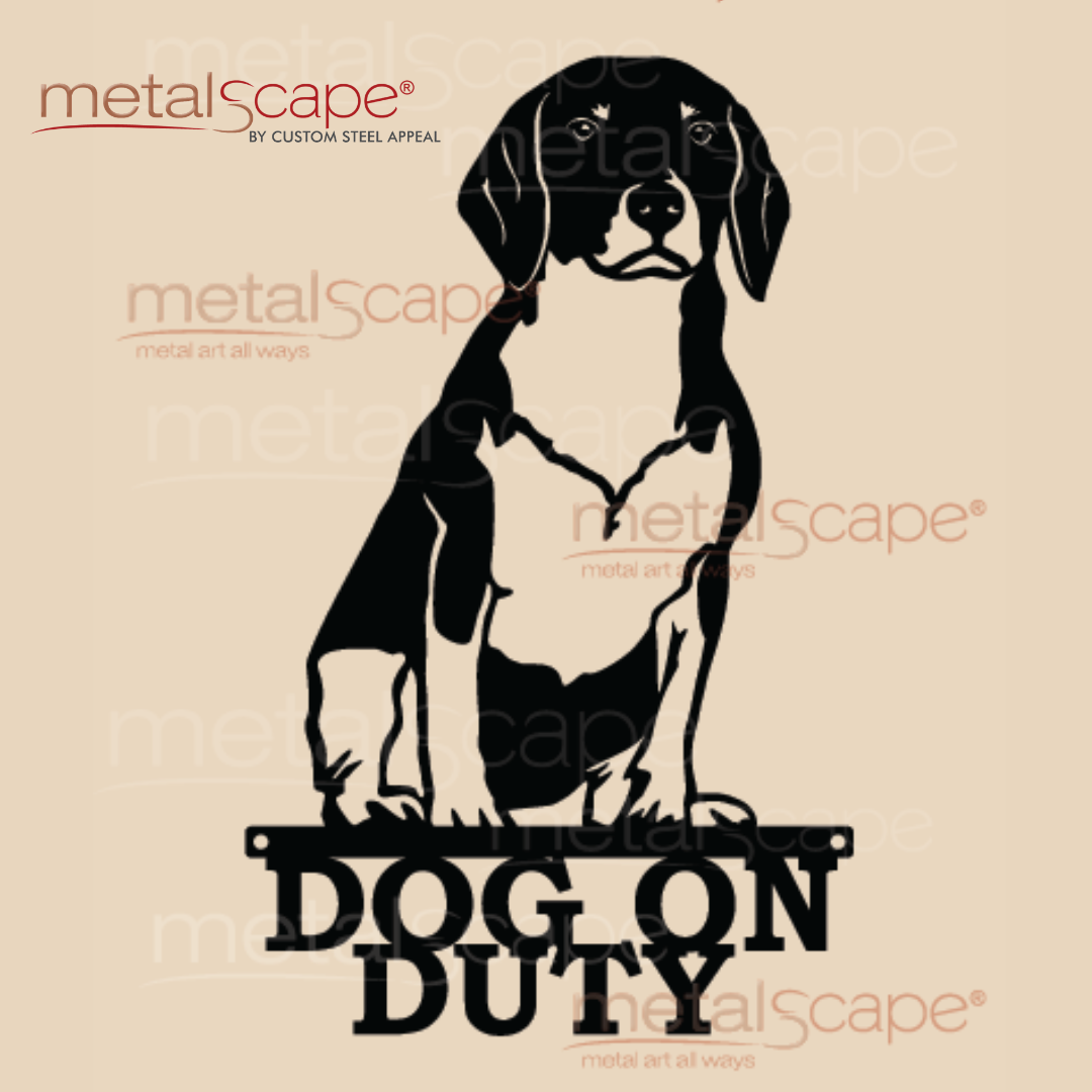 Beagle Dog on Duty Sign – Custom Steel Appeal