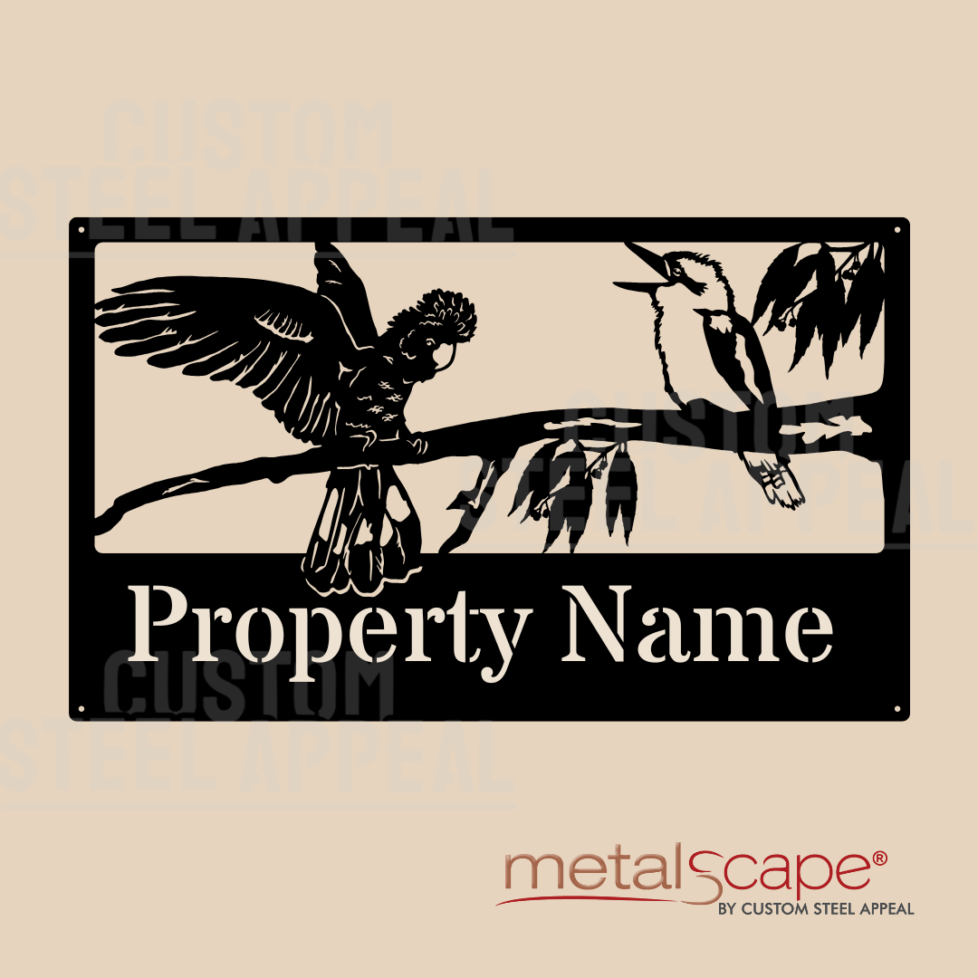 Black Cockatoo and Laughing Kookaburra - Farm Property Sign – Custom ...
