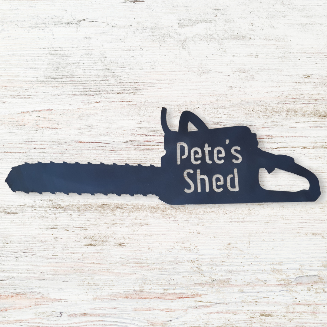 Chainsaw Shed Sign – Custom Steel Appeal
