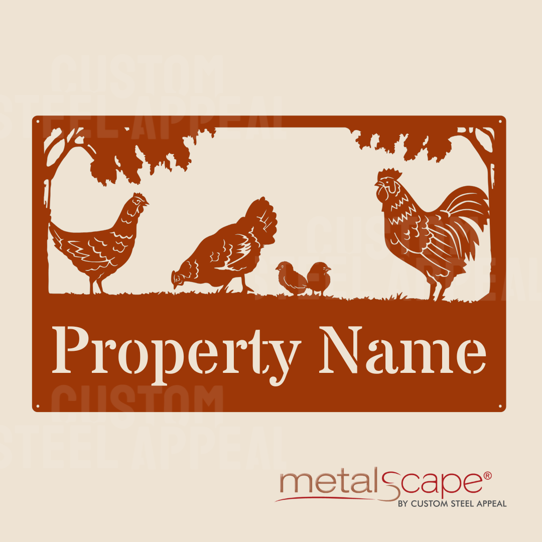 Chicken & Chicks - Farm Property Sign – Custom Steel Appeal
