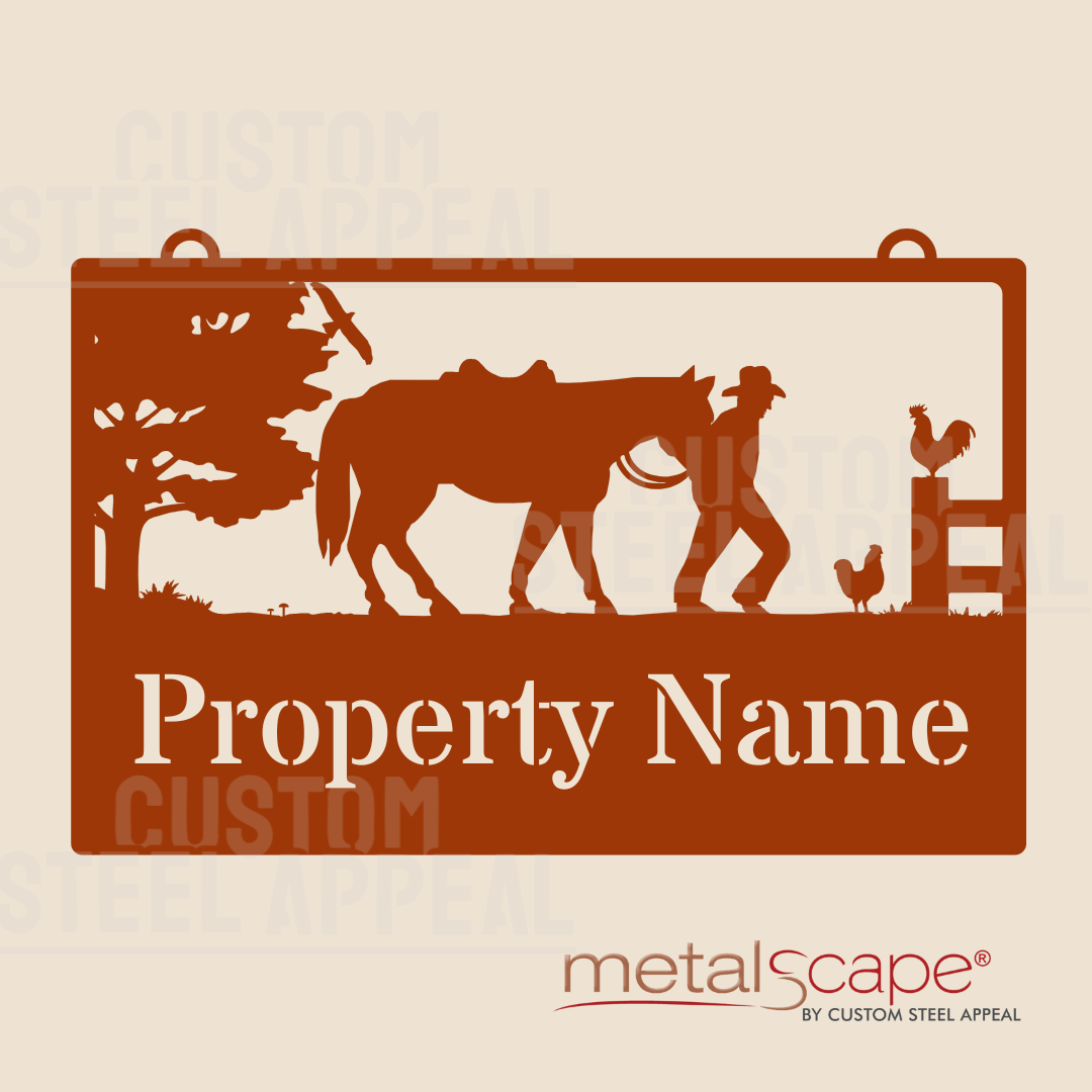 Horse & Drover - Farm Property Sign – Custom Steel Appeal