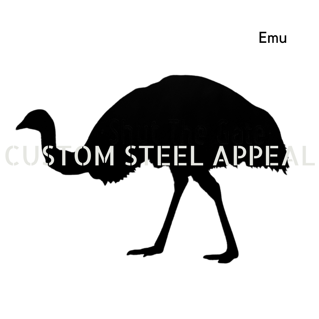 Shut the Gate Emu Sign – Custom Steel Appeal