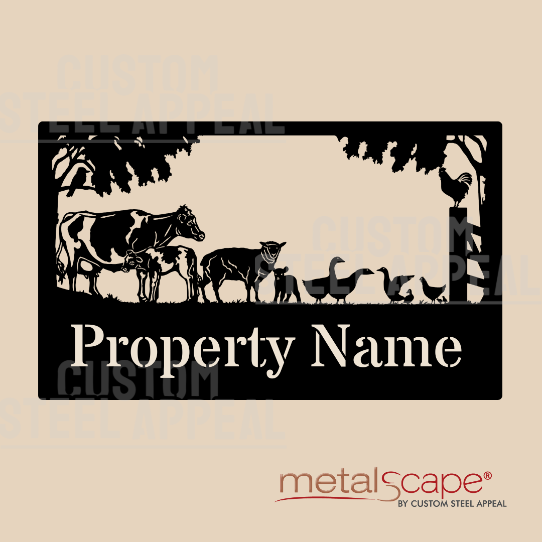 Friesian Cattle, Sheep, Ducks & Chickens - Farm Property Sign – Custom ...