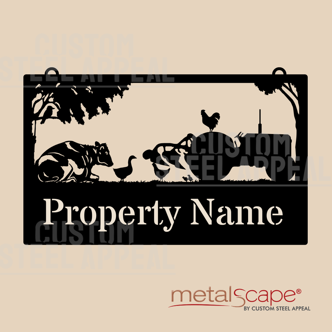 Friesian Cow, Tractor, Geese & Chickens - Farm Property Sign – Custom ...