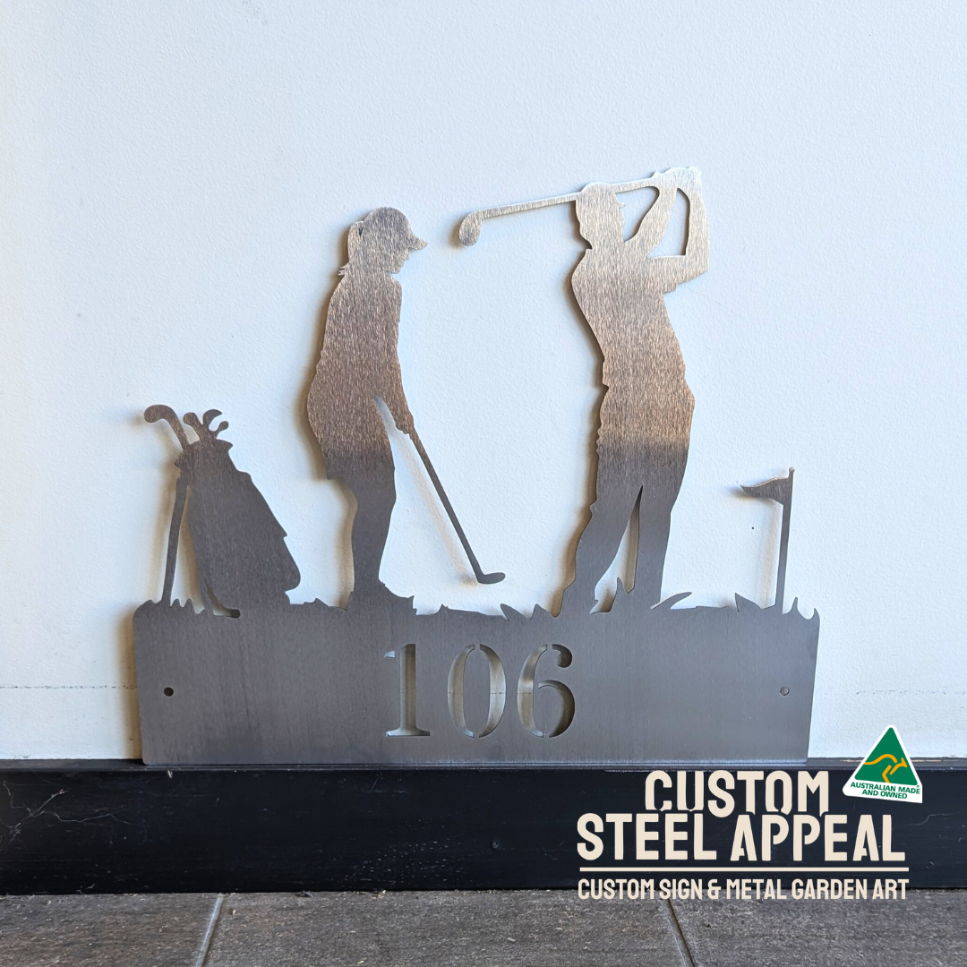 Golf House Sign – Custom Steel Appeal