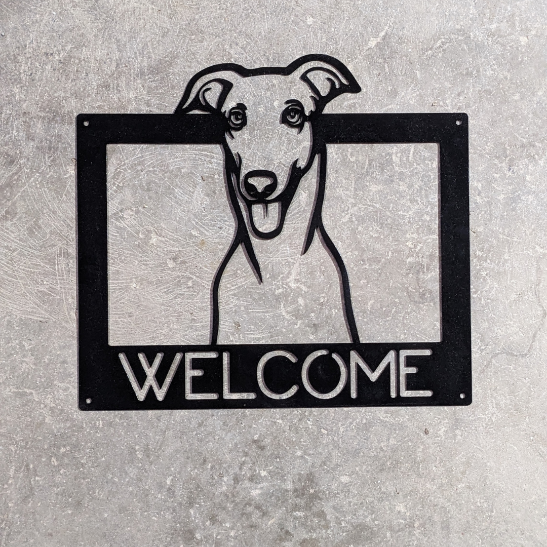 Greyhound Dog Portrait Signs – Custom Steel Appeal